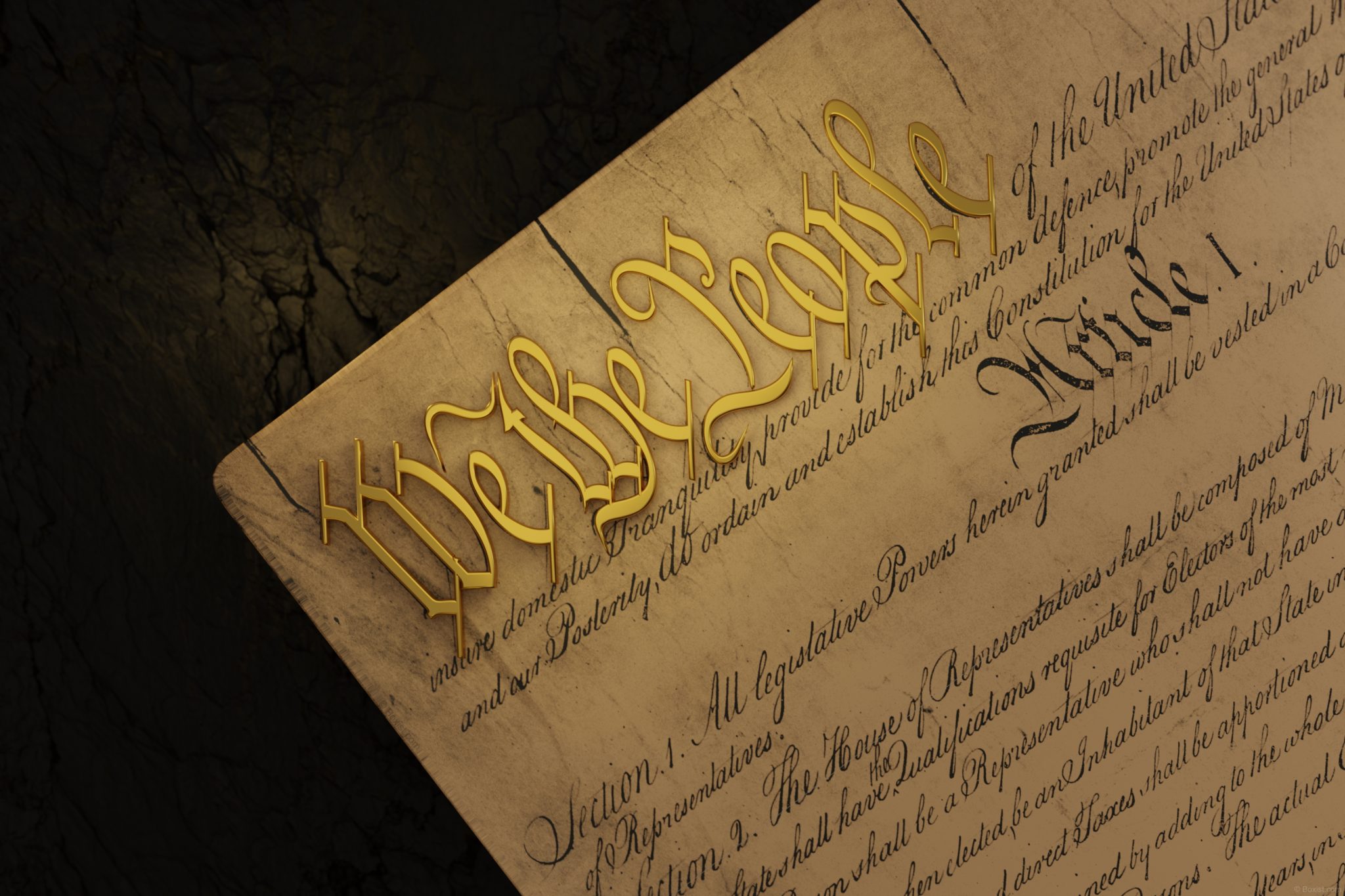 We The People On Constitution Scroll - Sam Mugraby